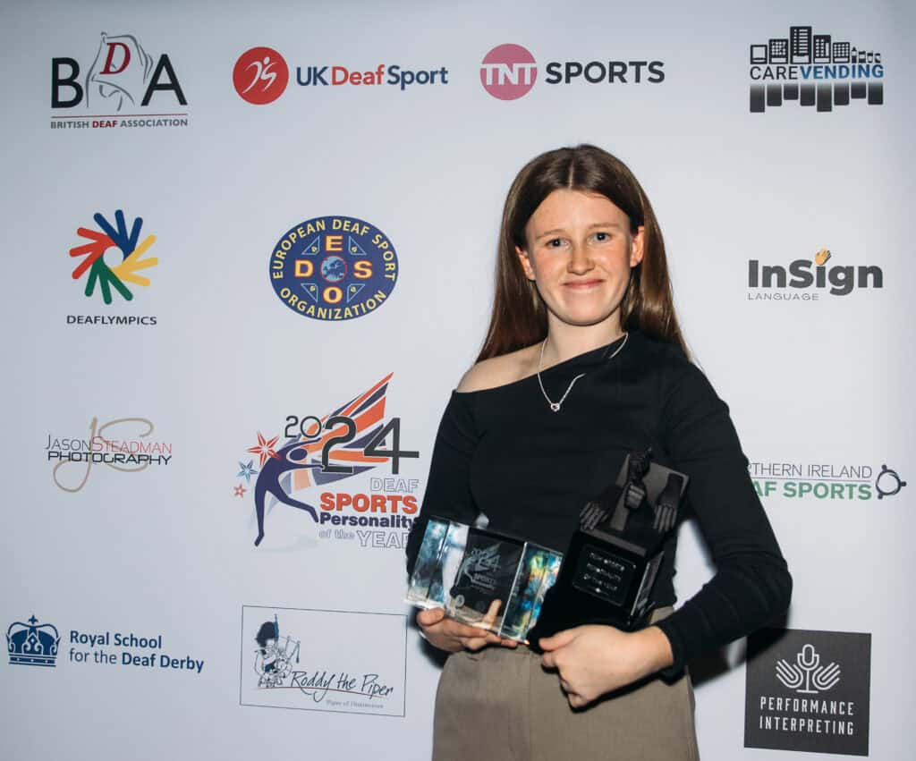 Maisie O'Shea won the 2024 Deaf Sports Personality of the Year Award - DSPY